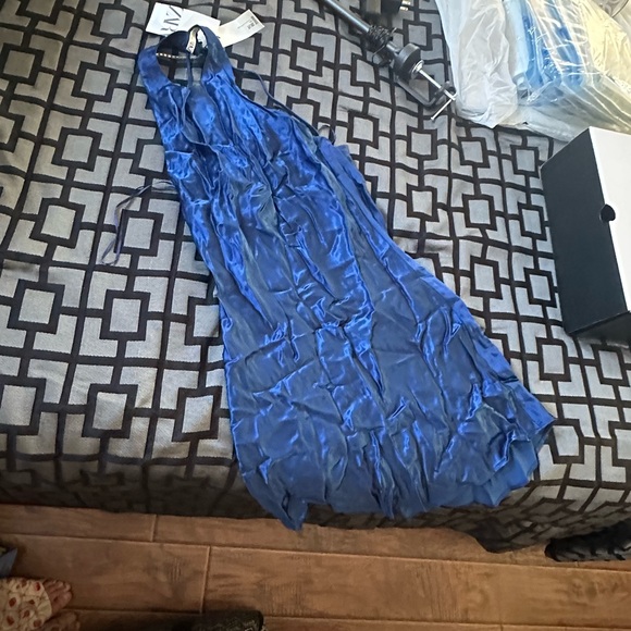 Zara | Dresses | Zara Blue Backless Dress | Poshmark